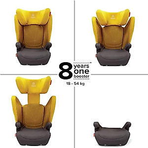 Diono Monterey 4DXT Latch, 2-in-1 High Back Booster Car Seat with Expandable Height, Width, Advanced Side Impact Protection, 8 Years 1 Booster, Yellow Sulphur
