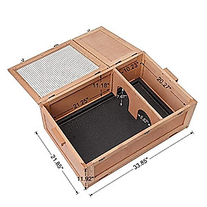 unipaws Tortoise House with Tray, Tortoise Enclosure with Reptile Carpet and Food Bowls for Small Animals, Indoor and Outdoor Medium Habitat, Anti-Corrosion and Moisture Proof