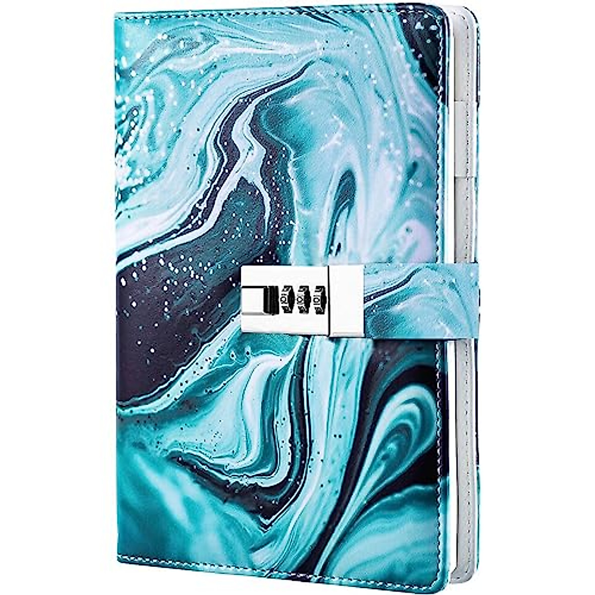 Nitukany Diary with Lock for Women Girls Boys Teens Kids Faux Leather Personal Diary Refillable Lined Paper Password Notebooks A5 (8.5"*5.9")