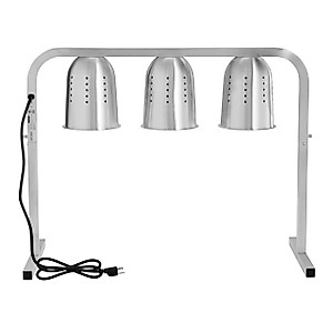 Kratos 31M-005 Bulb Warmer, Three Bulb Heat Lamp, Silver, 120V, 750 Watts, Countertop Electric Food Warmer for Restaurants