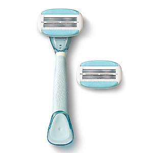 Dorco EVE6 Razors for Extra Smooth Shaving | 1 Razor Handle & 2 Blade Refills | 6 Curved Blades with Flexible Aloe Vera Moisture Bar | Interchangeable Cartridges for Sensitive Skin