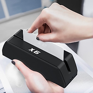 X6 BT Bluetooth Magnetic VIP Card Reader Writer USB 3 Tracks Swipe Encoder [Upgraded Black Version]
