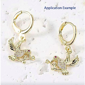 50pcs Adabele Hypoallergenic Tarnish Resistant 14mm (0.55 Inch) Round Hoop Huggie Earring Hooks Open Ring Ear Wire Sterling Silver Plated Brass for DIY Earrings Jewelry Making BF262-1