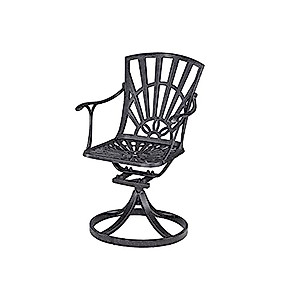 homestyles 6660-53 Outdoor Swivel Rocking Chair, Charcoal