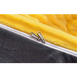 Homebed 4pc 100% Velvet Flannel Duvet Cover, Solid Color, No Inside Filler, Zipper Close (Queen, Grey)