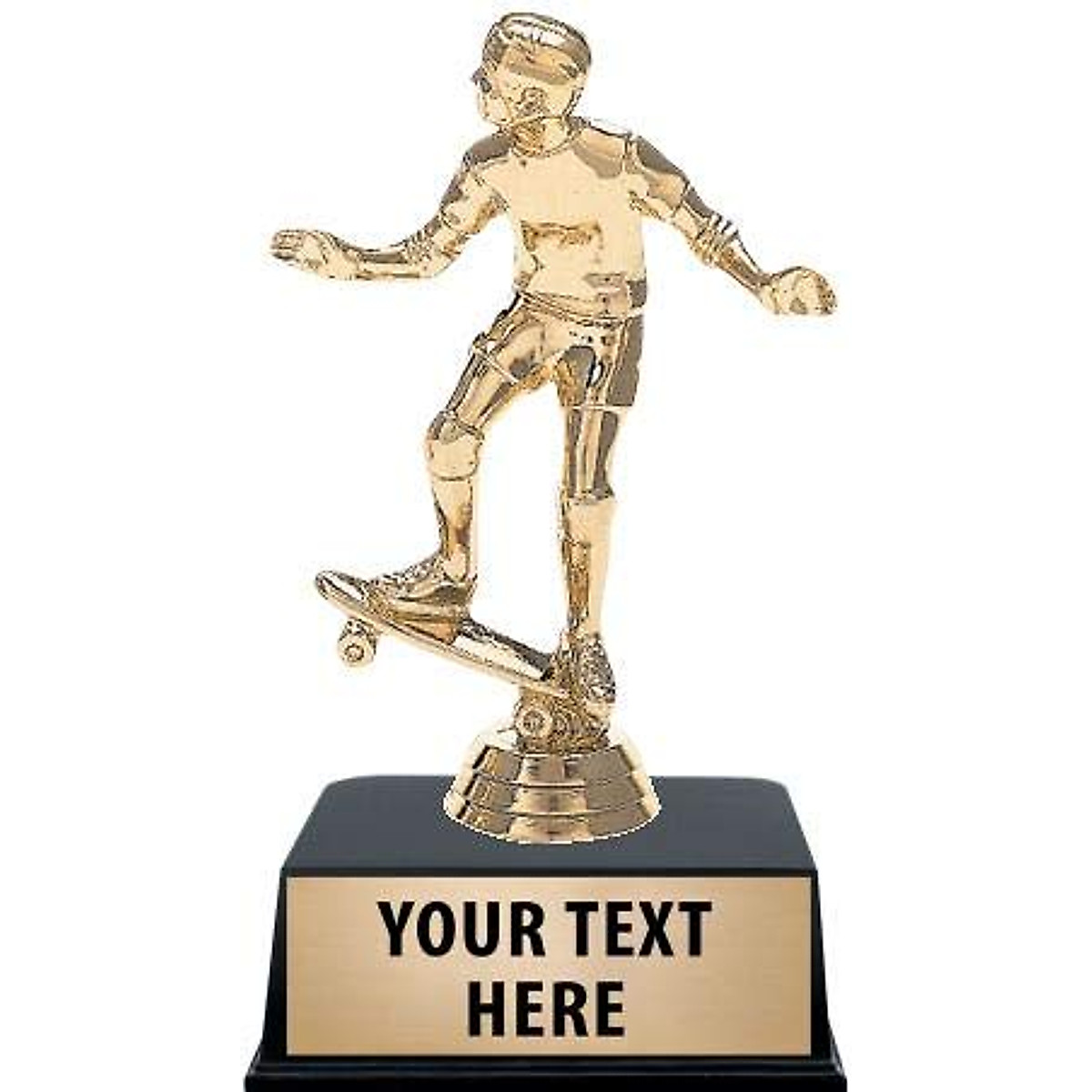 Crown Awards Skateboarding Trophies with Custom Engraving, 6" Personalized Skateboard Rider Trophy On Black Base 1 Pack