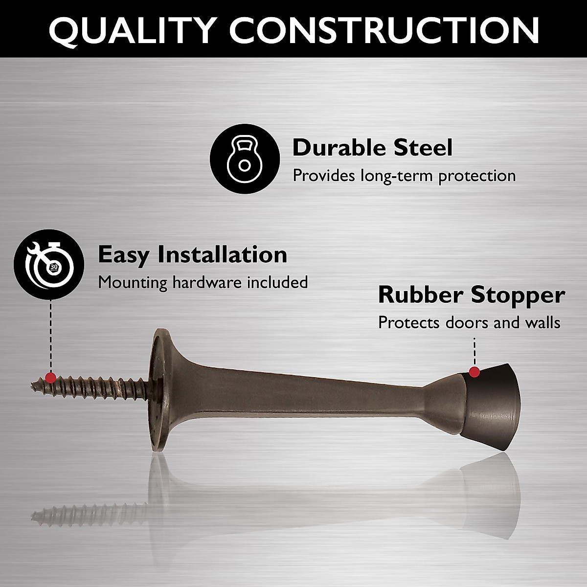 Design House 181743 Rigid Cast Door Stop, 10-Pack, Oil Rubbed Bronze, 10 Count