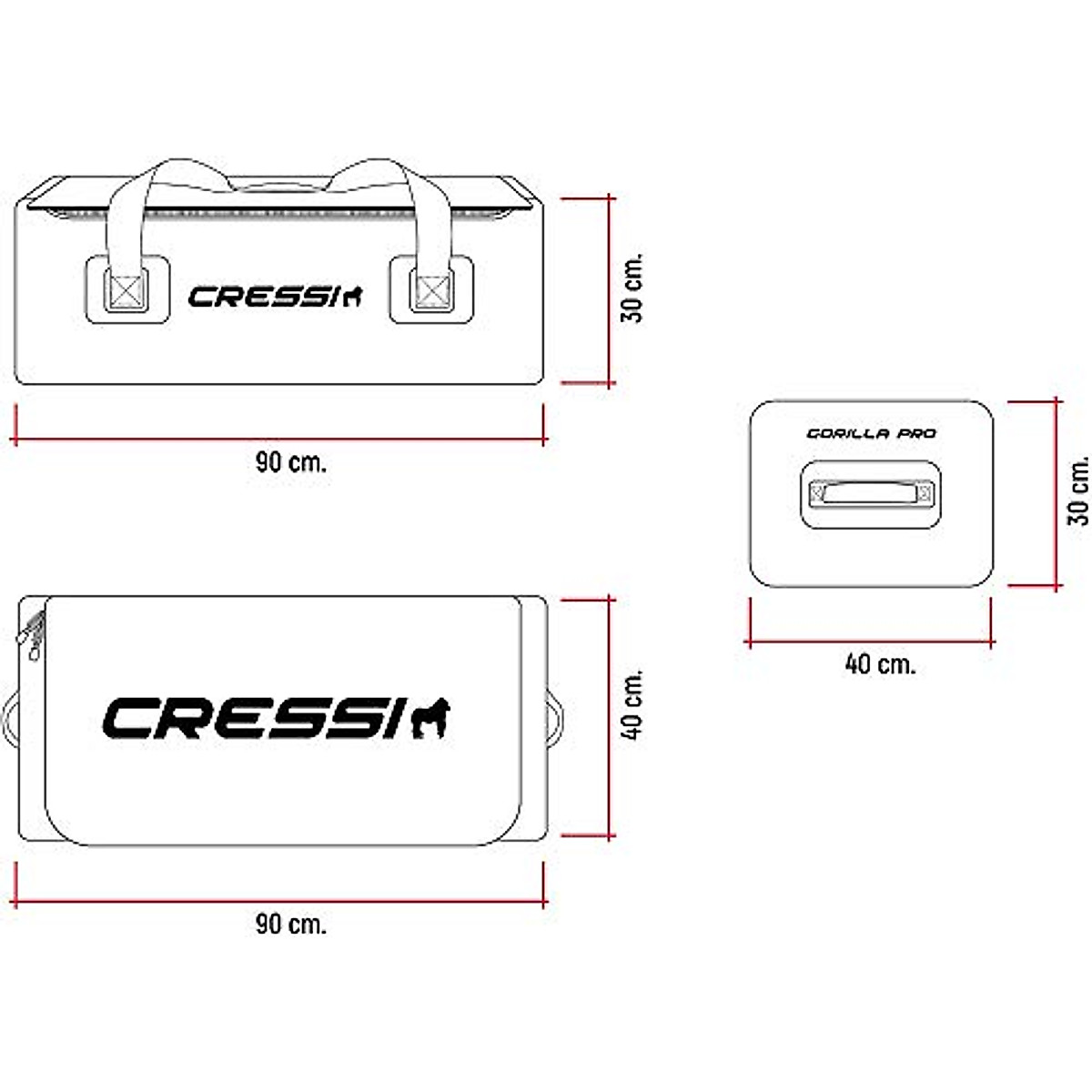 Cressi Waterproof Bag for Scuba Freediving Equipment - 135 Liters Capacity | GORILLA PRO XL quality since 1946
