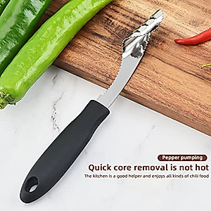 Sihuuu Jalapeno Pepper Corer -Stainless Steel Chili Core Deseeder for Chili,Banana,Bell Peppers,Zucchini,Cucumber