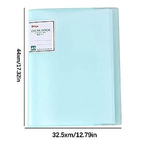 McKellogg A3 Diamond Painting Storage Book,Art Portfolio Book Clear Pockets Sleeves Protectors,Letter Album Folder Bag 30 Pages (Blue), Clear,blue