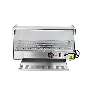 Hakka Commercial Food Warmer, 1-Tier Electric Showcase Pizza Warmer Countertop 25L Adjustable Tempreture Pastry Display Case for Buffet Restaurant Bakeshop Snack Bar
