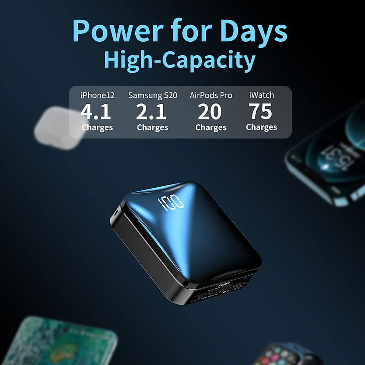 T-CORE Power Bank The Smallest and Lightest 10000mAh External Battery Ultra-Compact High-Speed Charging Technology Portable Charger for iPhone, Samsung Galaxy and More