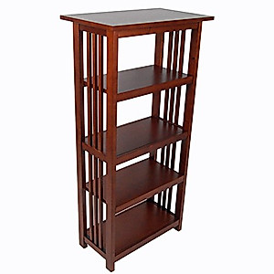Mission 48" H Bookcase with 4 Shelves, Cherry