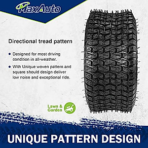 MaxAuto 16x6.50x8 Lawn Tractor Tires 16x6.50-8 Lawn Mower Tire 16x6.50 8 Garden Tractor Tire, 4Ply Tubeless, Set of 2