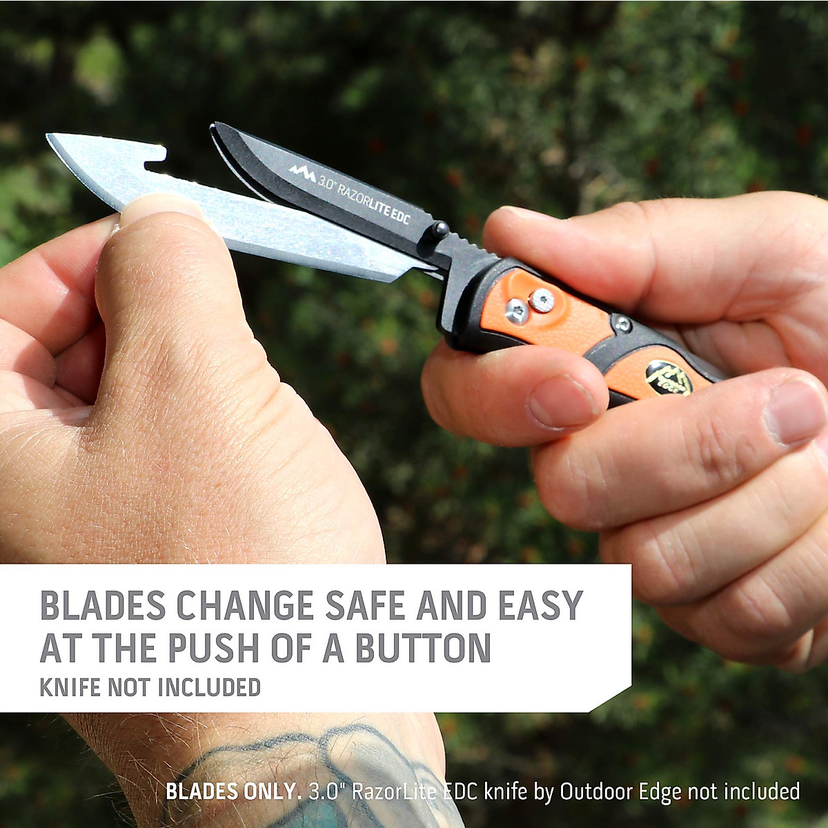 OUTDOOR EDGE 3.0" RazorSafe Replacement Drop-Point Knife Blades, 6 Pieces