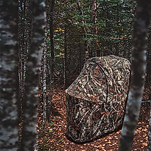 ETSG Hunting Blind Chair 270° See Though Deer Blind with Built-in Hunting Chair Ground Blinds for Deer Hunting Pop Up Hunting Blinds with Carrying Bag Portable Ground Blind for Deer, Turkey Hunting