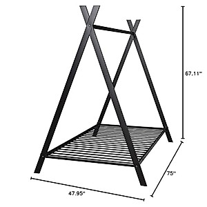 Merax Montessori Bed Twin Metal Teepee Bed for Kids, No Box Spring Needed, Noise Free (Twin,Black)