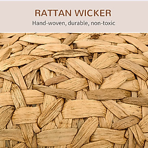 PawHut 20.7" Weaved Cat Bed, Elevated Hand-Woven Braided Banana Leaf Kitten House Condo with Cushion, Natural