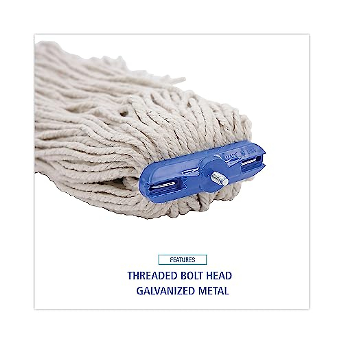 Boardwalk BWK716CCT 16 oz. Cut-End Lie-Flat Cotton Wet Mop Head - White (12/Carton)