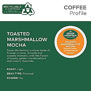 Green Mountain Coffee Roasters Toasted Marshmallow Mocha, Single-Serve Keurig K-Cup Pods, Flavored Light Roast Coffee Pods, 96 Count