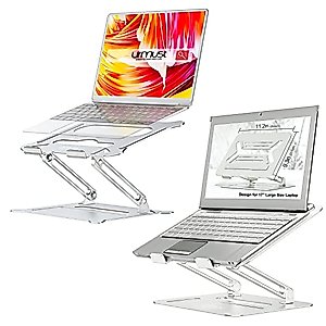 Urmust Adjustable Laptop Stand Silver+ Upgraded Version 17" Laptop Riser Silver