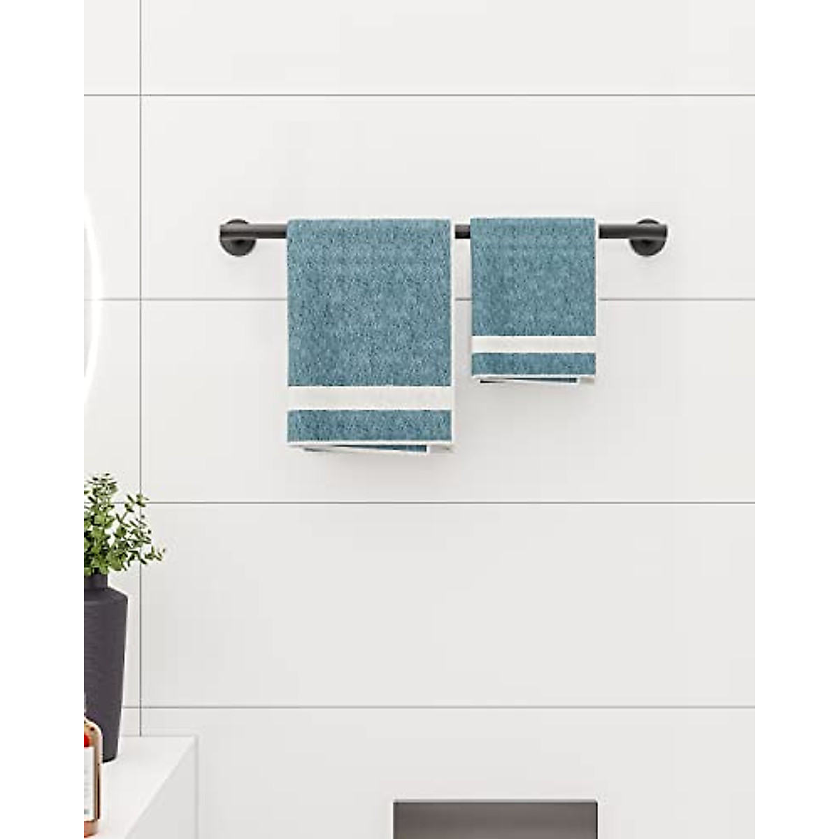 RARXTR 24 Inch Matte Black Towel Bar Towel Rack for Bathroom Kitchen Hand Towel Holder Dish Cloths Hanger SUS304 Stainless Steel RUSTPROOF Wall Mount (Matte Black)