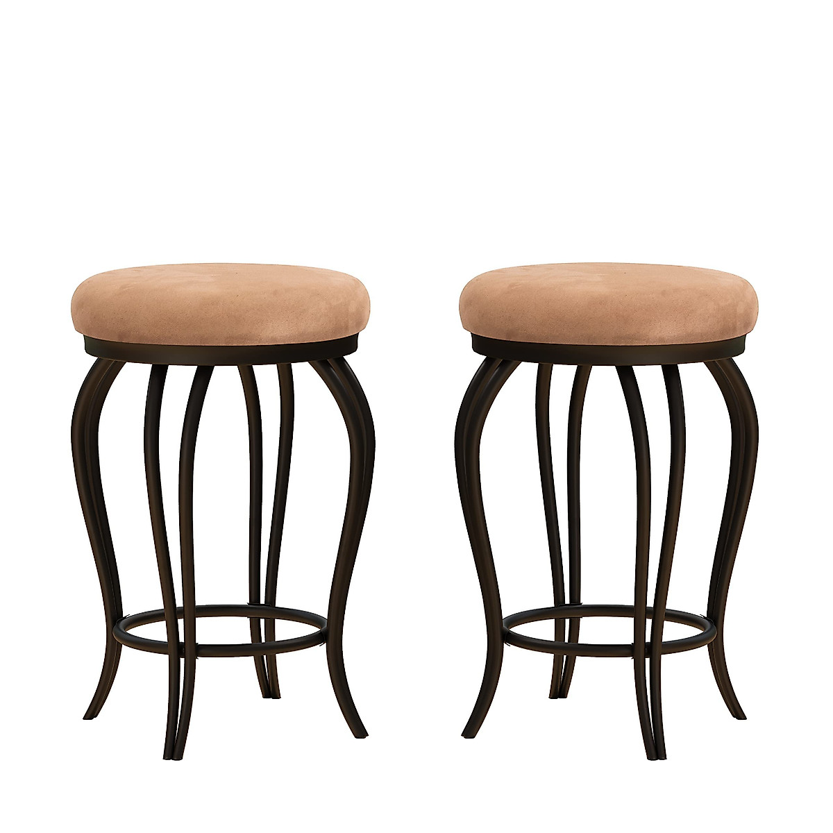 JOIN IRON Bar Stools Set of 2 Modern Bar Chairs, Barstools Counter Height, Easy 3-5 Minute Assembly for Bar, Kitchen, Dining Room Brown