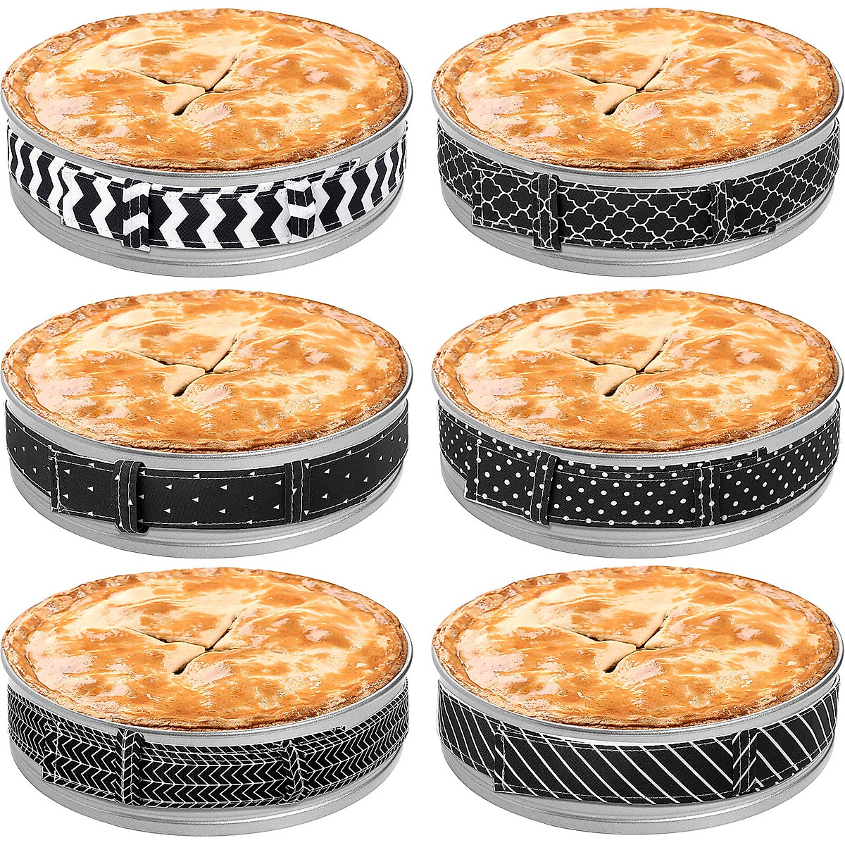 6 Pieces Bake Evenly Cake Strips Colorful Cake Pan Baking Strips Absorbent Thick Baking Tray Protection Strap for Clean Edges Baking (Stylish Style)