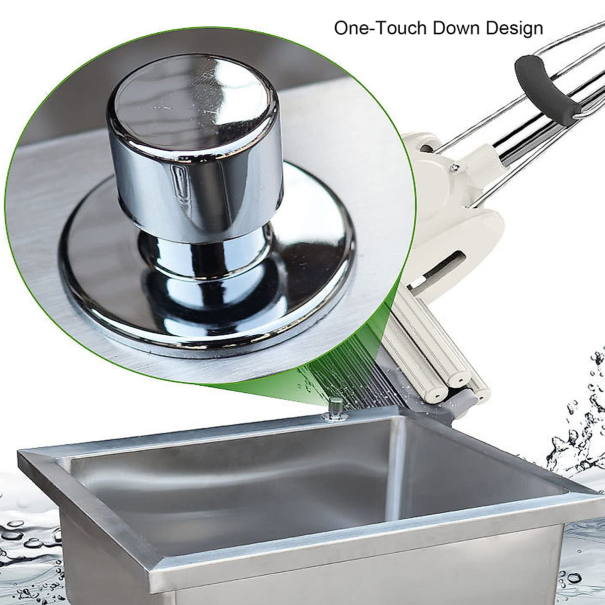 Commercial Floor Mop Sink, Stainless Steel Large-capacity Deepening Mop Sink, Floor-standing Mop Sink, Suitable for Home Outdoor Courtyards