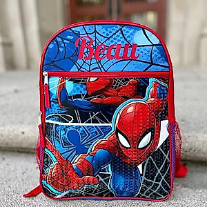 KishKesh Personalization Personalized 16 Inch License School Backpack - Spider-Man