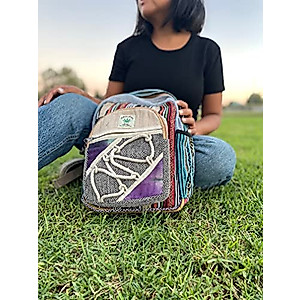 Small 13" cotton and hemp backpack, nepali backpack, himalayan backpack, Small 13" bag (BAG-008-SM)