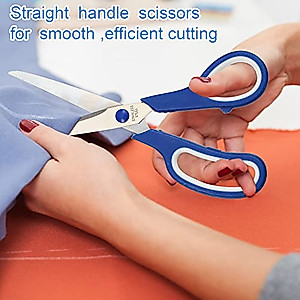 60 Pcs Scissors Bulk 8" Scissors School Scissors Comfort Grip Handles Fabric Scissors for Office Home School Sewing Craft Fabric Supplies Scissors with Soft Comfort Grip Handles, Right/ Left Handed
