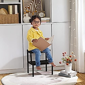 HOOBRO Step Stool for Kids, Two Step Toddler's Stool, Kids Potty Training Stool with Handles, Non-Slip Pads for Safety, Easy to Move, for Sink, Bathroom, Bedroom