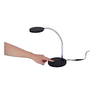 Bostitch Office LED Metal Gooseneck Desk Lamp, Flicker Free, Adjustable Head (VLED1800BK), Black