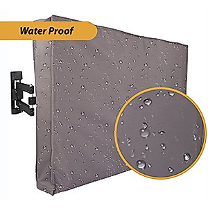 Lish Outdoor TV Cover with Front Flap Weatherproof Material (30" - 32", Grey)