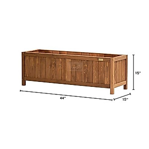 NatraHedge 15" Hampton Classic Wooden Planter Box Indoor and Outdoor Use for Patio Garden (44" x 15" x 15")