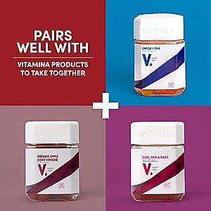 V ITAMINA Hair Skin and Nails Gummies - Nail Growth Treatment, Hair Vitamins for Hair Loss for Women with Biotin, Vitamin C&E - 60 Count, 1 Month Supply