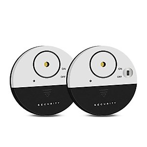 2 Pack Home Security Anti-Theft Window & Door Alarm, Ultra-Slim Loud Alarm Vibration Sensor Detector for Warning Burglars Intruder, Good for Home, Office, RV, Dorm Room (2)