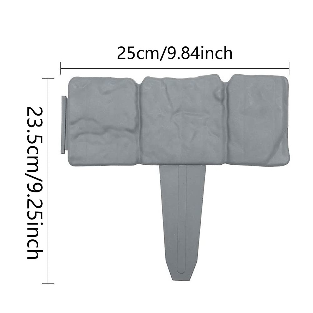 10 Pcs Garden Border Grey Stone Effect Lawn Edging Plastic Plant Fence Plastic Hammer in Plant Lawn Border Support Structures for Flower Bed Grass Bordering