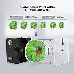 【EIBOS Official】3D Printer Filament Dryer Easdry Box with Fan, Adjustable Temperature, Humidity Control & Spool Holder, Compatible with 1.75mm 2.85mm 3.00mm Nylon, PLA, ABS