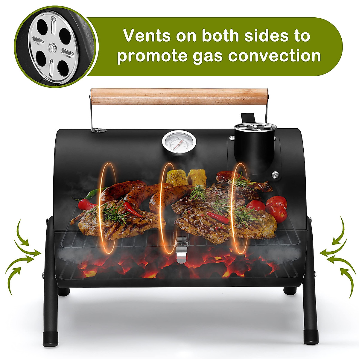 Portable Charcoal Grill Set of 12, Leonyo Tabletop Charcoal Grills, Compact Small BBQ Grill with Griddle Accessories for Outdoor Camping, Patio, Backyard, Beach, RV Traveling