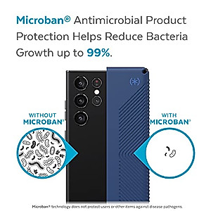 Speck Black Samsung Galaxy S22 Ultra Case - Drop Protection, Extra Grip, Scratch Resistant & Shock-Absorbent Case for Galaxy S22 Ultra - Slim Design Grip Case - Coastal Blue Black Storm Blue Presidio2