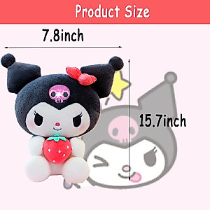 15.7" Cute Anime Plush Doll, Lovely Plush Stuffed Animal, Anime Cute Soft Plush Figure Toy, Pillow Plush Gift Filler Birthday Gift for Kids (SKuro)