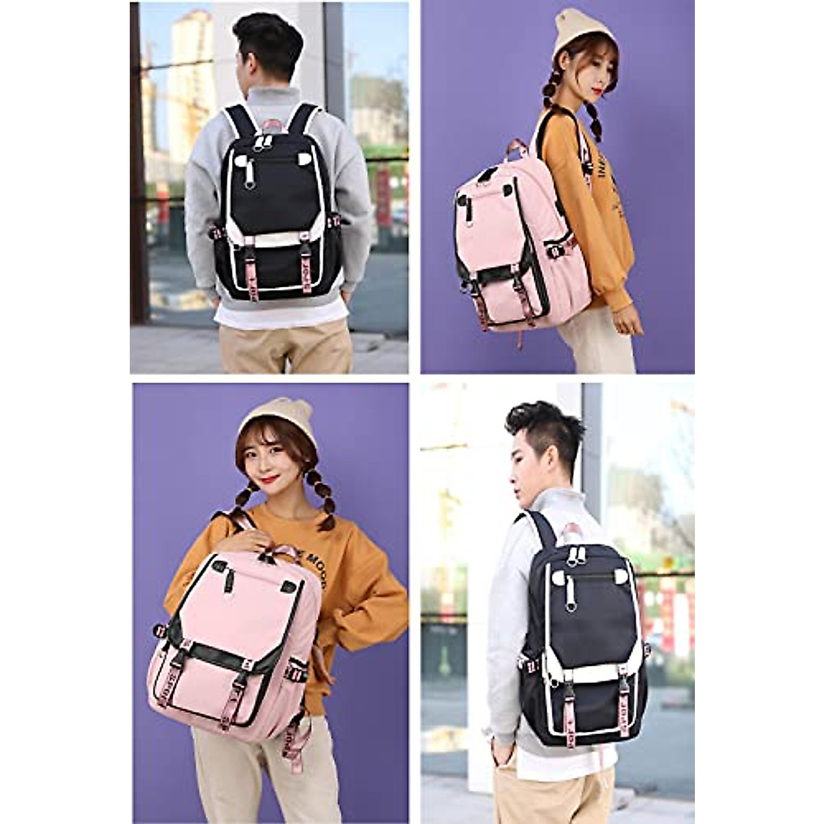 WANHONGYUE Gudetama Anime Backpack Laptop School Bag Student Bookbag Cosplay Daypack Rucksack Bag with USB Charging Port 1200/14