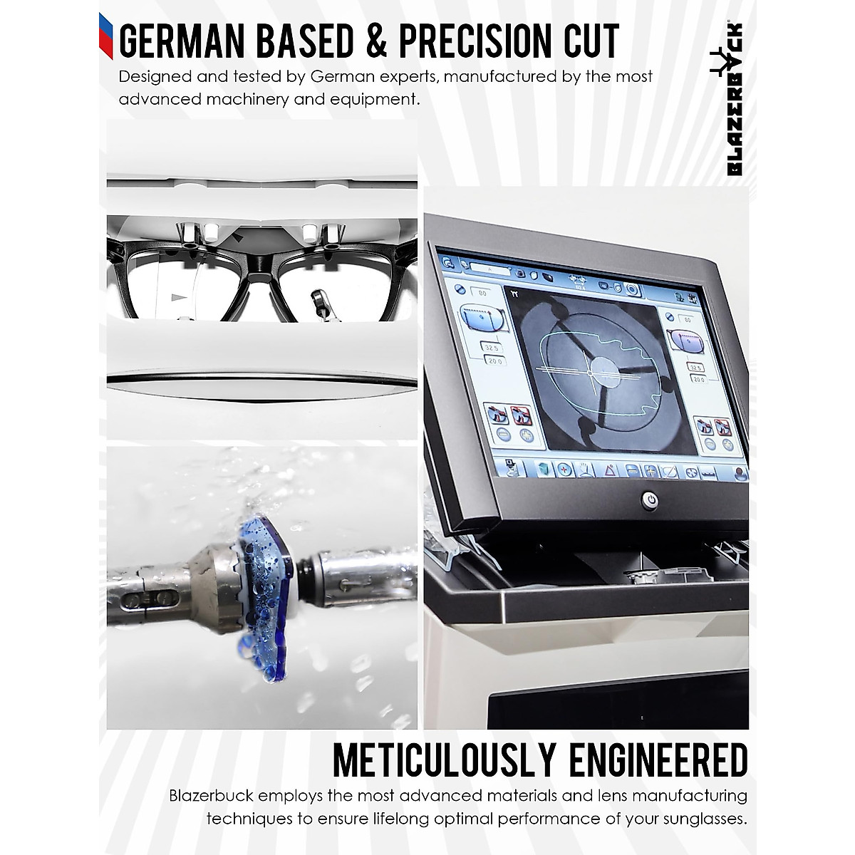 BLAZERBUCK Polycarbonate Polarized Replacement Lenses for BOSE Alto M/L BMD0006 Sunglasses - Black