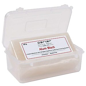 Parker Large Alum Block with Travel Case (125 g./4.4 oz.) - A Natural Aftershave with Antiseptic Properties - an Essential Item for Every Wet Shaver