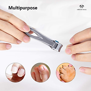 Nail Clipper Set, Toenail Clippers for Thick Hard Nails, Professional Podiatrist Heavy Duty Toe Nail Clippers and Nail File for Men and Adults, Seniors - Super Sharp Surgical Stainless Steel (black)