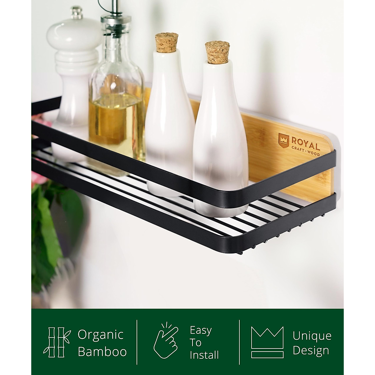 ROYAL CRAFT WOOD Bathroom Shower Caddy Organizer