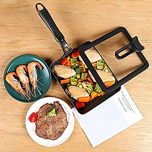 HAPPI STUDIO Tamagoyaki Pan - Japanese Egg Pan with Lid - Japanese Omelette pan Nonstick - Omelet Pan for Japanese Food - Square Frying Pan