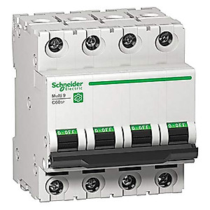 Schneider Electric Miniature Circuit Breaker, 45 Amps, Number of Poles: 4, 240VAC AC Voltage Rating